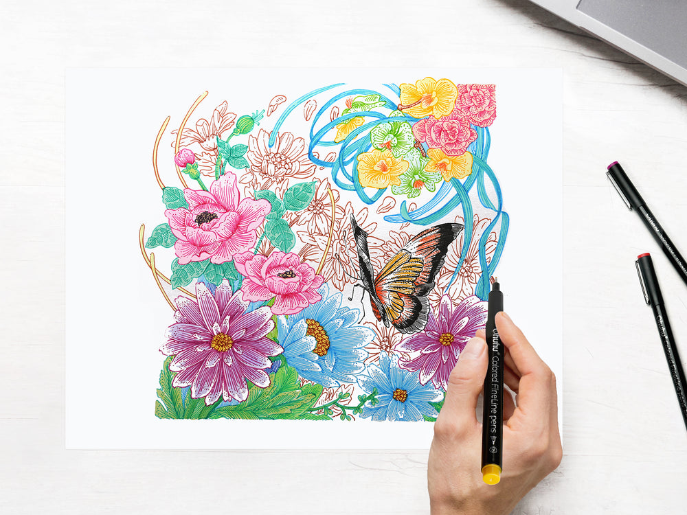 Ohuhu Hana Highway Fineliner Drawing Pens,18 Pack